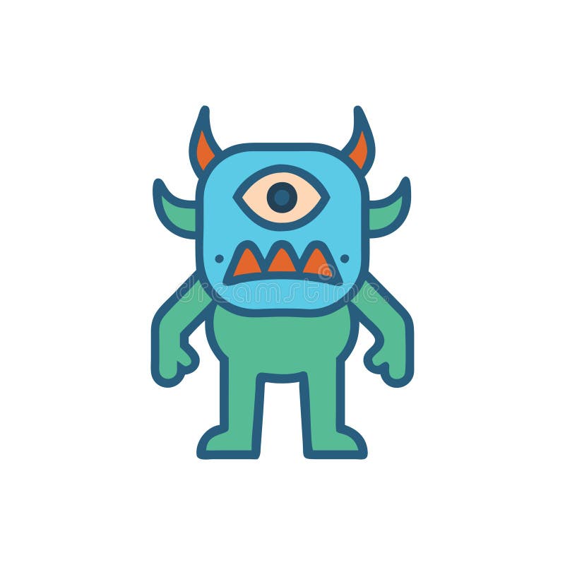 Charming Monster Icon for Whimsical Designs Stock Illustration ...