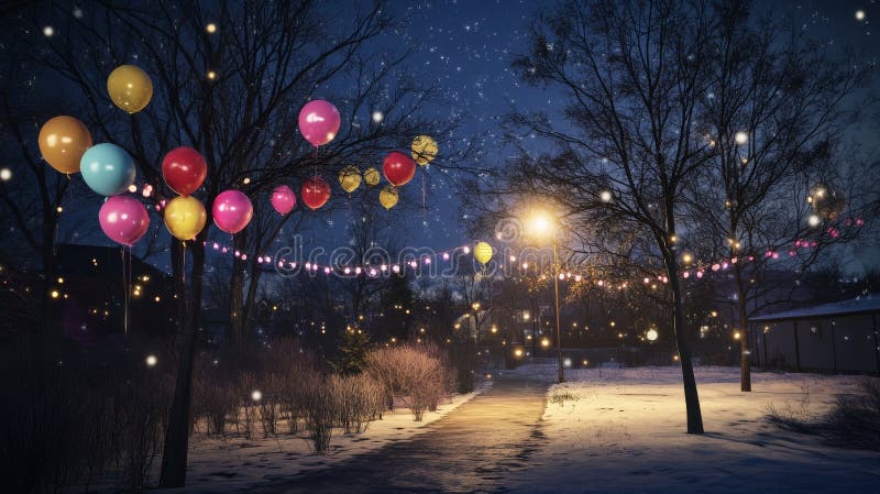 Charming Moonlit Night View Featuring a Moonlit Path Stock Image ...