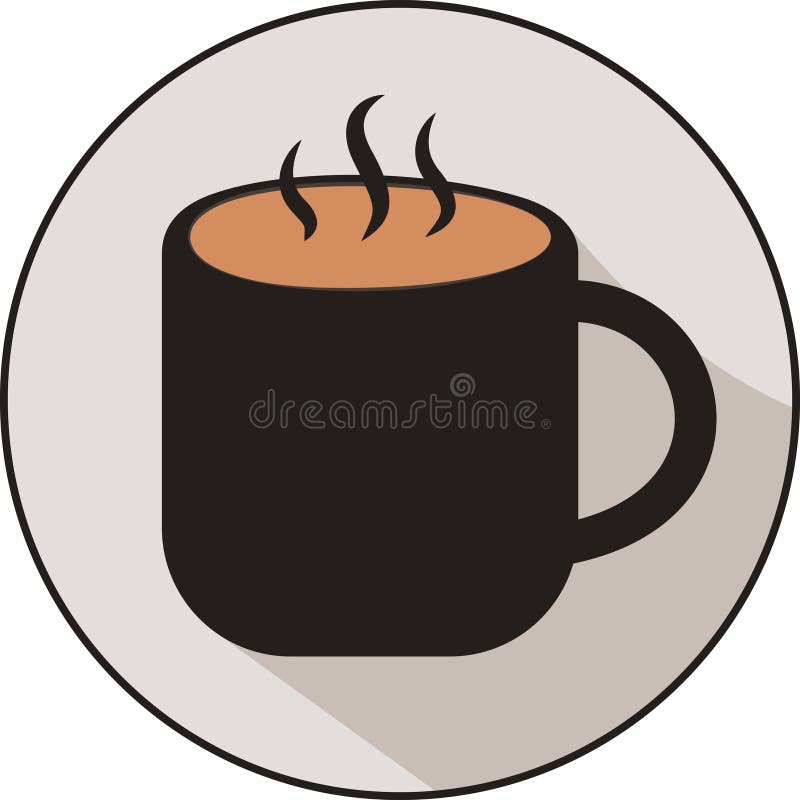 Charming Mug Icon, Featuring a Sleek Flat Design that Captures the ...