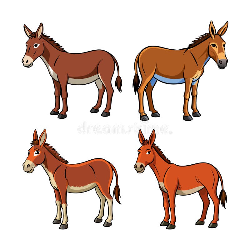 Charming Mule Color Illustration for Art Stock Vector - Illustration of ...