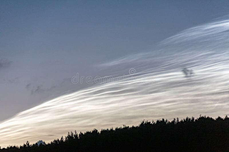 Charming Night Landscape with Silver Clouds, Silver Clouds, Mesospheric ...