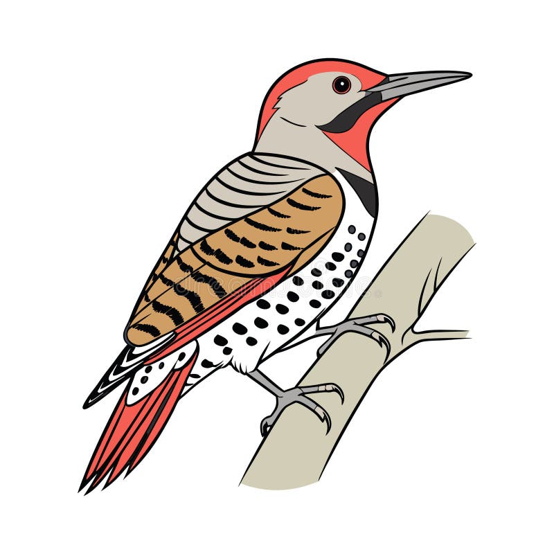 Charming Northern Flicker Bird Artwork Stock Photo - Illustration of ...