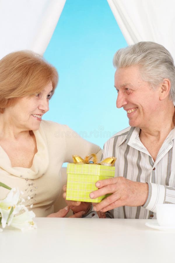 Charming Older Couple Resting in the Bedroom Stock Photo - Image of ...