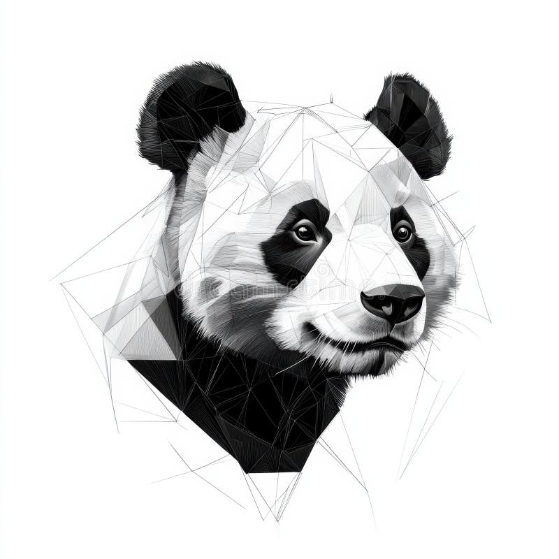 Panda Design Crafted from Geometric Shapes with Minimalistic Charm and ...