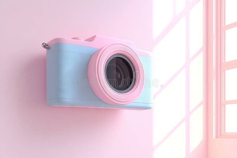 Charming Pastel Cameras Suspended Against a Minimalist Background ...