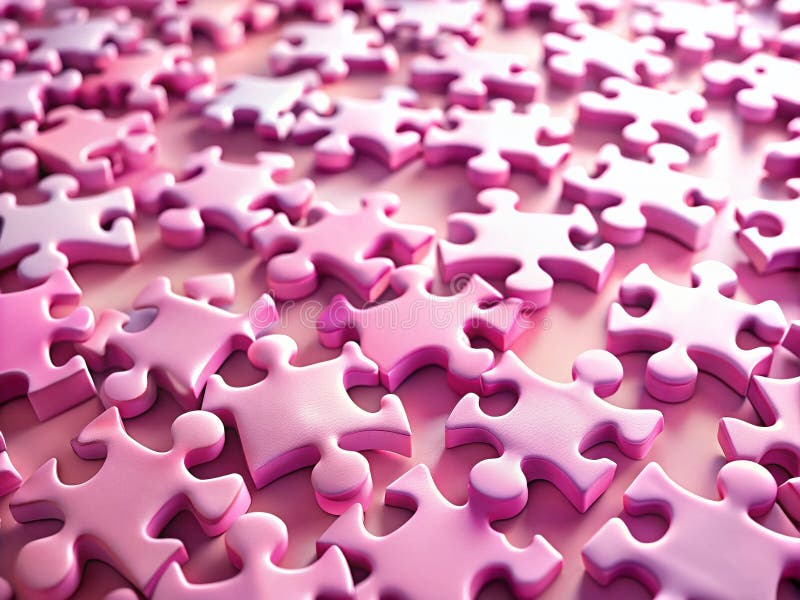 Charming Pastel Pink 3D Jigsaw Puzzle Pattern Blank Pieces for Creative ...