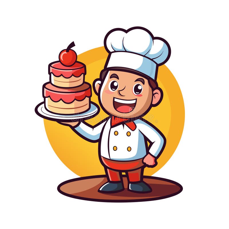 Charming Pastry Chef Fun Character Design Stock Vector - Illustration ...