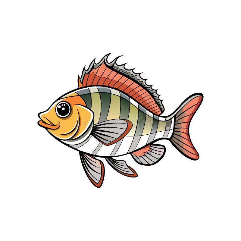 Charming Perch Coloring Design for Kids Stock Illustration ...