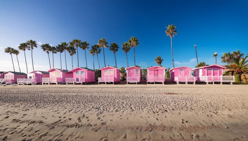 Charming Pink Beach Huts Stock Illustrations – 12 Charming Pink Beach ...