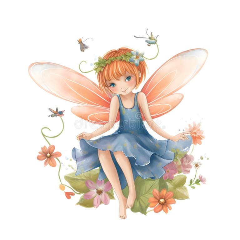 Charming pixie sprite clip stock illustration. Illustration of fairytale - 286607684