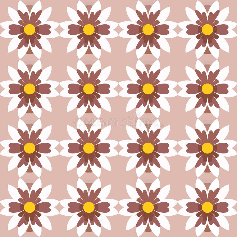 Charming and Playful Vector Floral Seamless Repeating Pattern with Pink ...