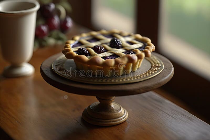 Charming Plum Mini Pie on Table for Appetizer Stock Illustration ...