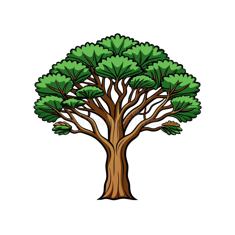 Charming Podocarpus Tree Graphic Stock Photo - Illustration of ...