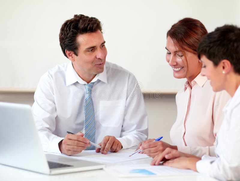 Charming Professional Group Working on Documents Stock Photo - Image of ...