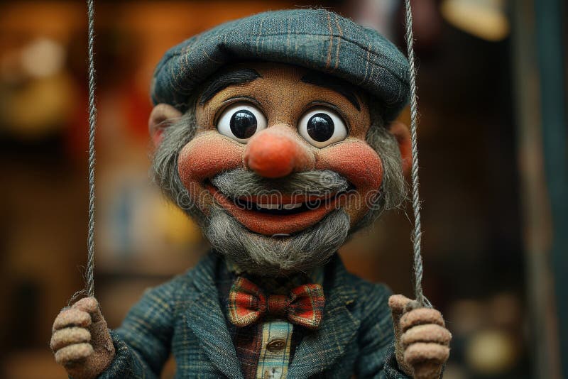 Charming Puppet on a Swing in a Quaint Workshop Filled with Artistic ...