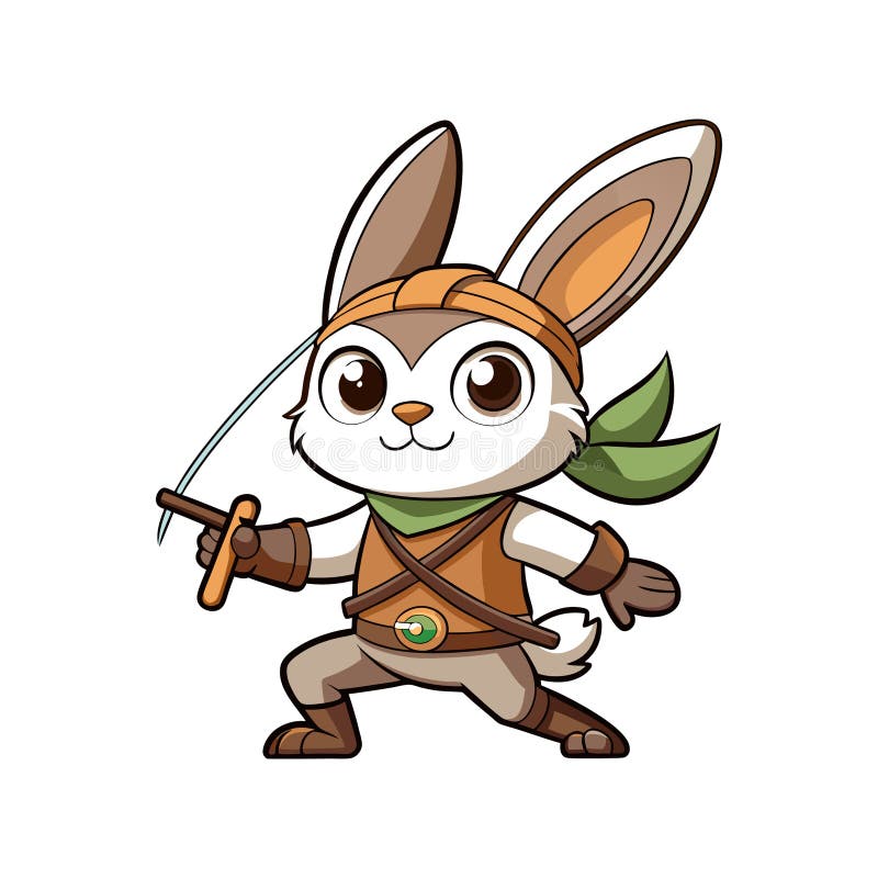 Charming Rabbit in Archery Practice Stock Vector - Illustration of ...