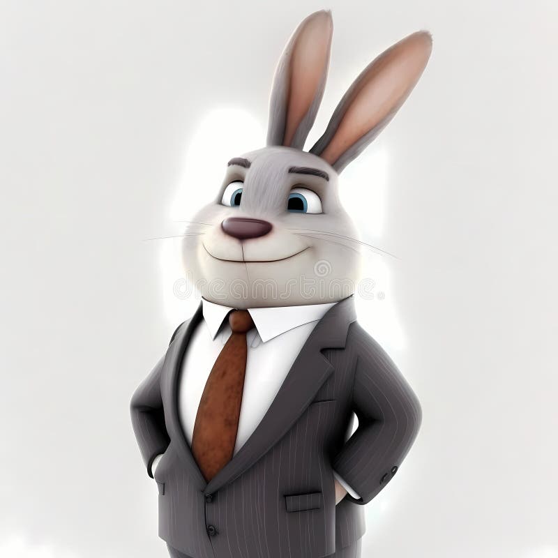 Charming Rabbit Businessman. Generative AI Stock Illustration ...