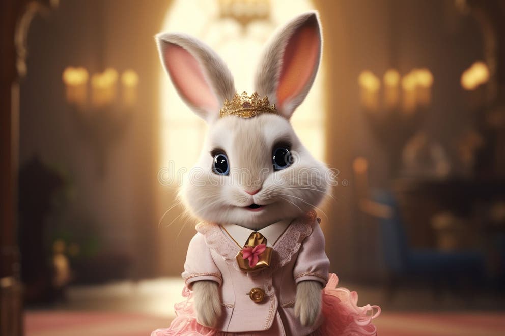 Charming Rabbit Character in a Retroinspired Stock Illustration ...