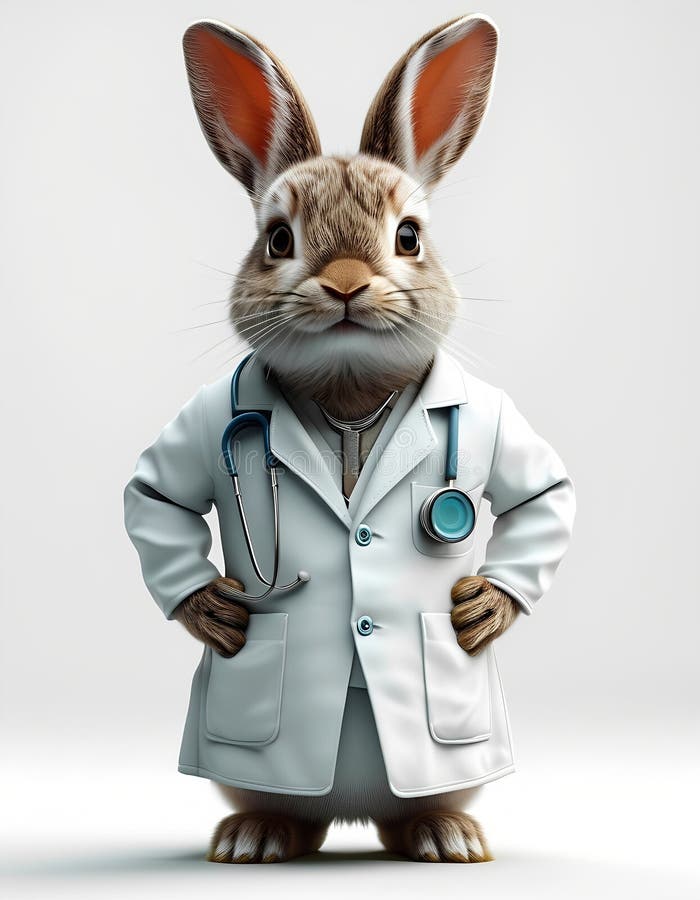 Dr. Bunny - Generative AI stock illustration. Illustration of animal ...