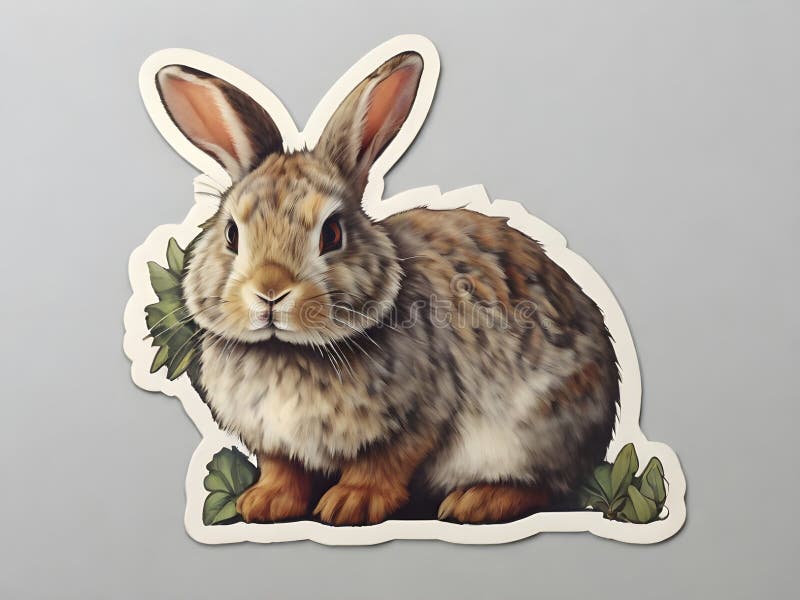 Charming Rabbit Sticker for Your Collection Stock Image - Image of ...