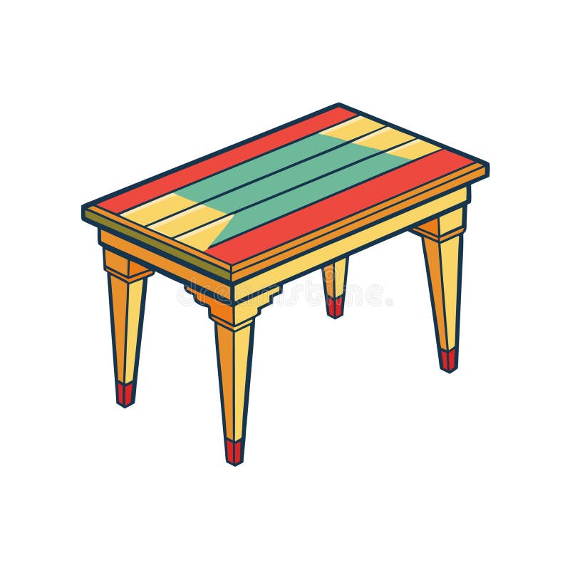 Charming Reclaimed Wood Table Visual Stock Illustration - Illustration ...