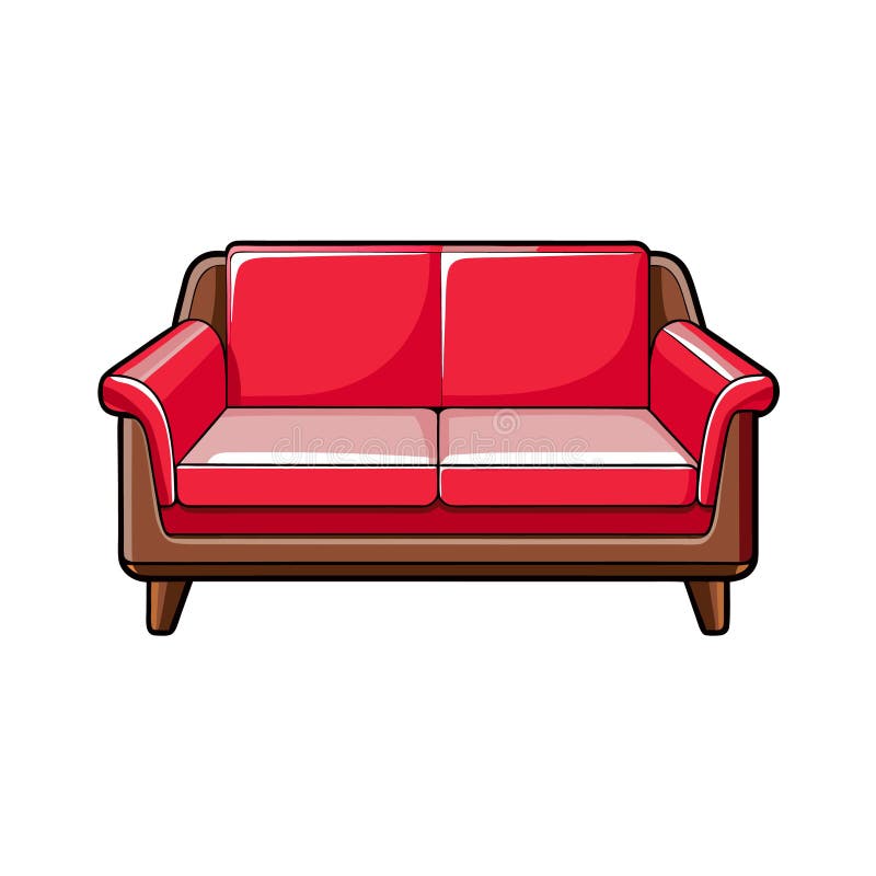 Charming Reclining Sofa Visual Stock Image - Illustration of icon ...