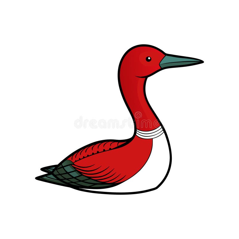 Charming Red-throated Loon Portrait Stock Image - Illustration of ...