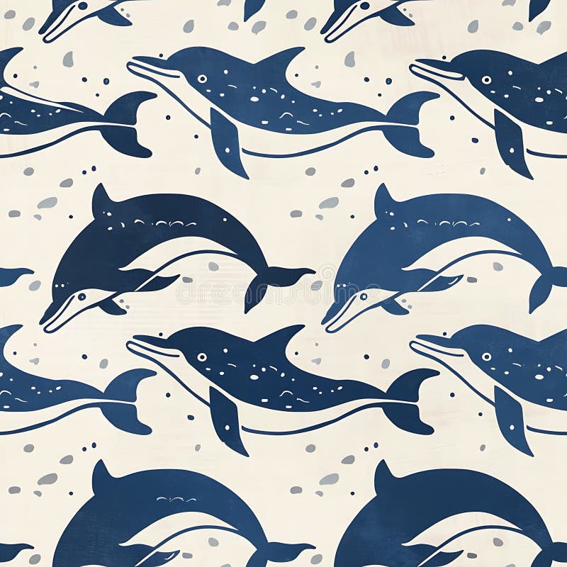 Repeating Pattern, Dolphin, Nautical, Blue, Seamless Tile Stock ...