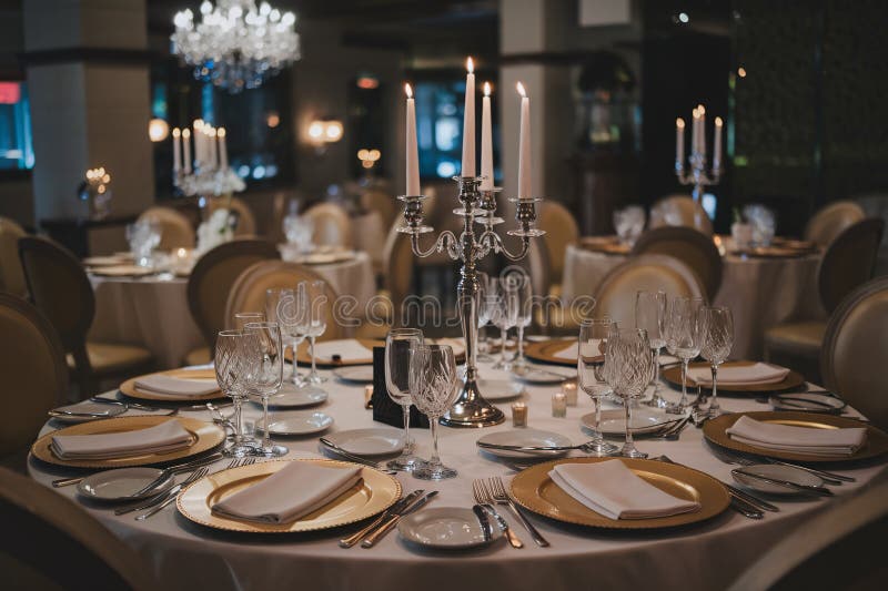 Charming Restaurant Interior with Elegant Dining Setup Stock ...