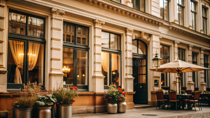 A Charming Restaurant with an Outdoor Patio, with a Classic Facade and ...