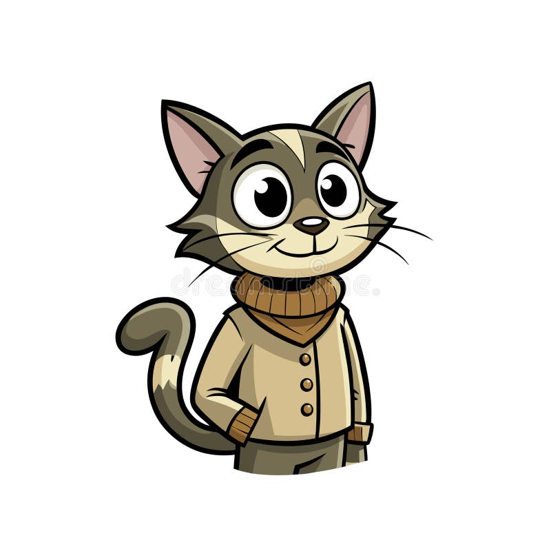 Charming Retro Cat Interview Art Stock Illustration - Illustration of ...