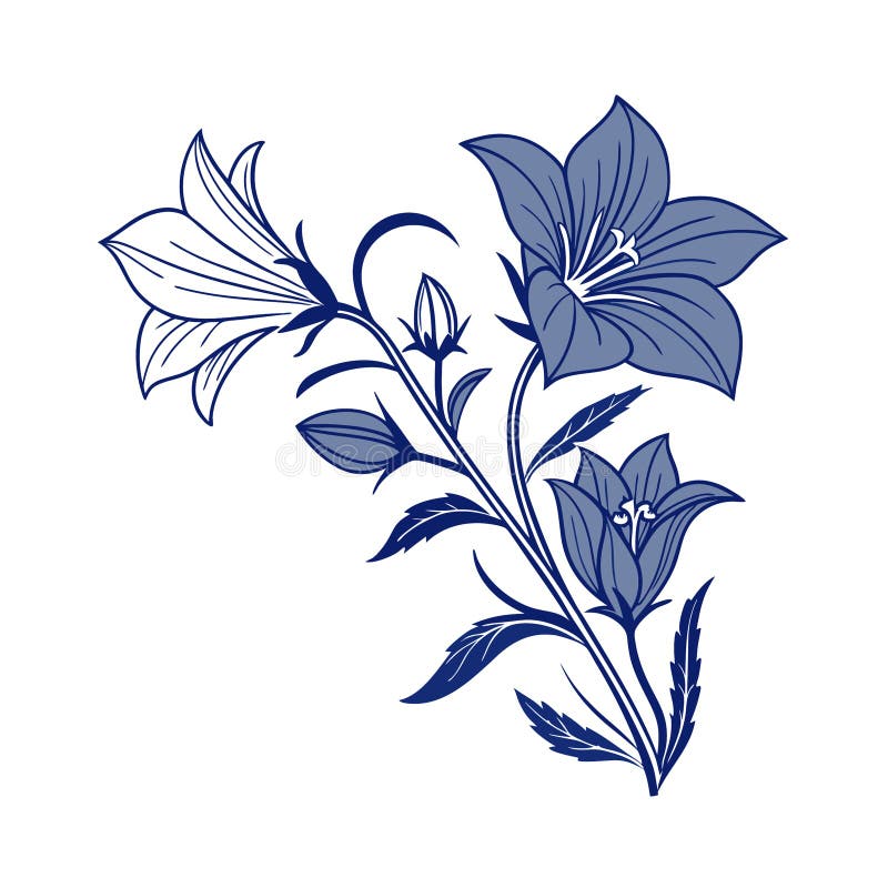 Charming Royal Blue Bellflower Artwork Stock Photo - Illustration of ...