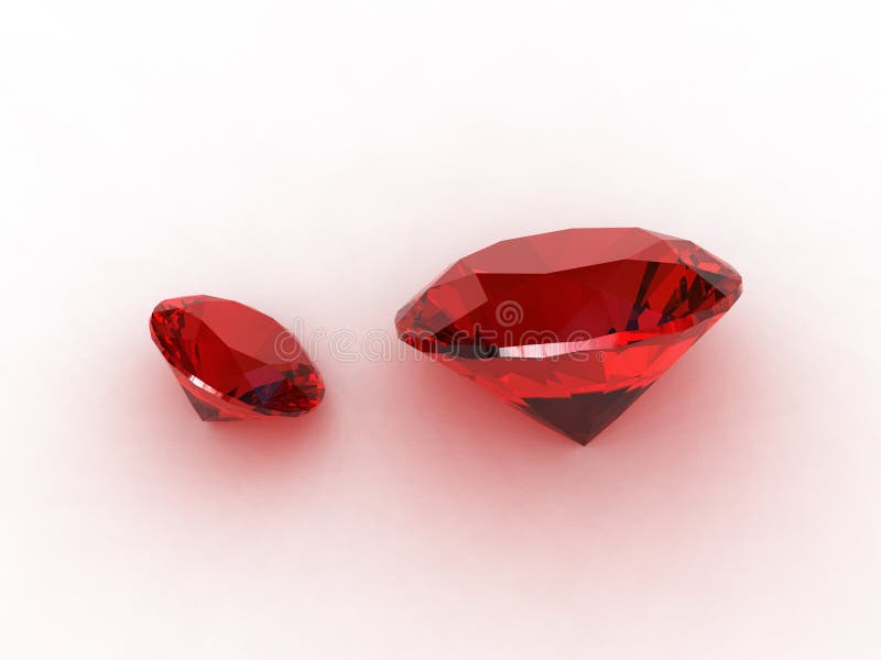 Red Ruby Gemstone on White Background Stock Illustration - Illustration ...
