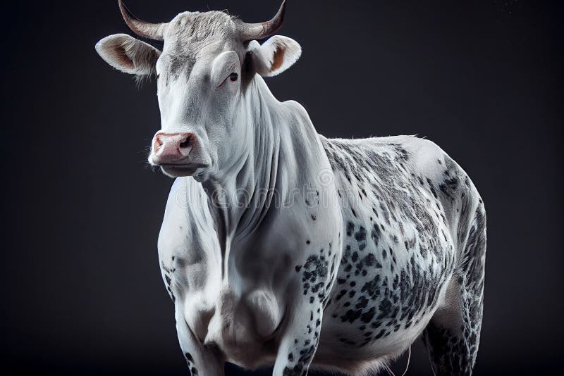 A Charming and Rustic Illustration of a Cow, Depicting Its Distinctive ...