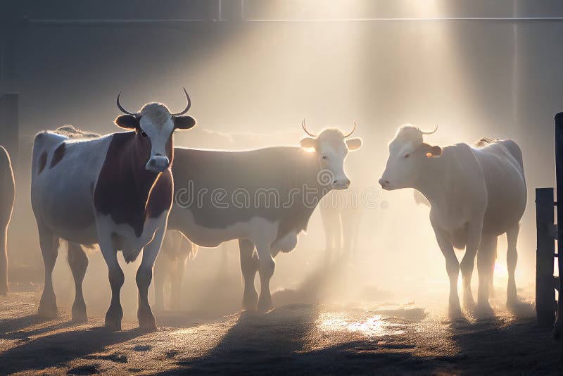 A Charming and Rustic Illustration of a Cow, Depicting Its Distinctive ...