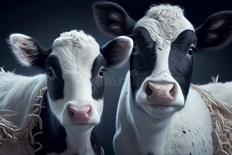 A Charming and Rustic Illustration of a Cow, Depicting Its Distinctive ...