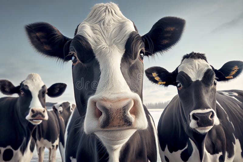 A Charming and Rustic Illustration of a Cow, Depicting Its Distinctive ...