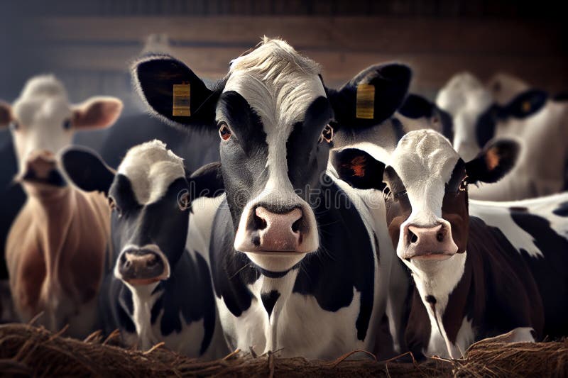 A Charming and Rustic Illustration of a Cow, Depicting Its Distinctive ...