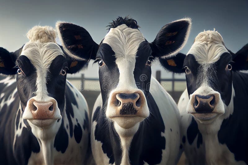 A Charming and Rustic Illustration of a Cow, Depicting Its Distinctive ...