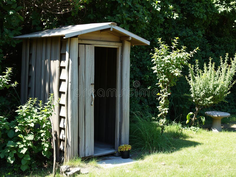 Charming Rustic Outdoor Privy in a Lush Garden Setting a Historical ...