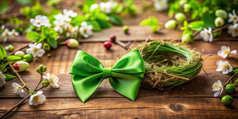 Charming Rustic Spring Table Setting Closeup View of a Luxurious Satin ...