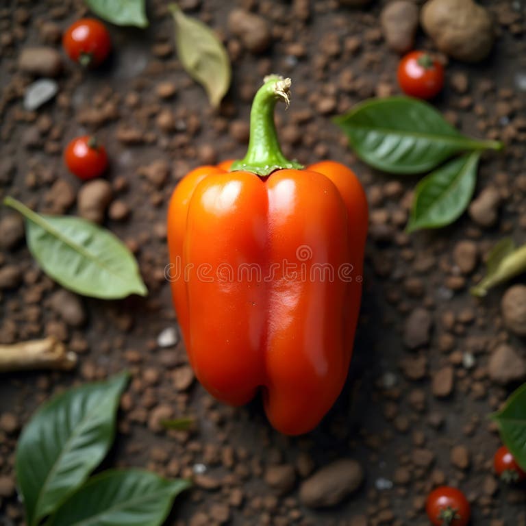 Rustic Pepper Patch: Earthy Top-View Background in Natural Setting ...