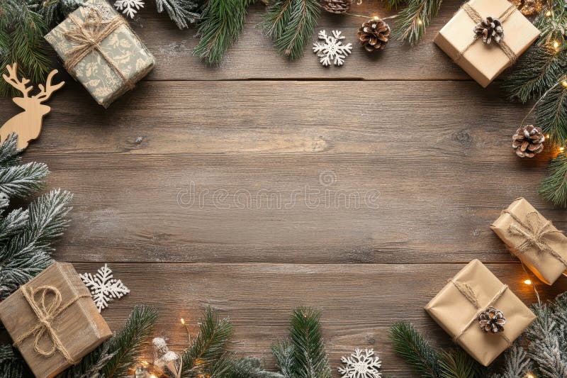 Charming Rustic Winter Wonderland Elegant Wooden Decor with Space for ...