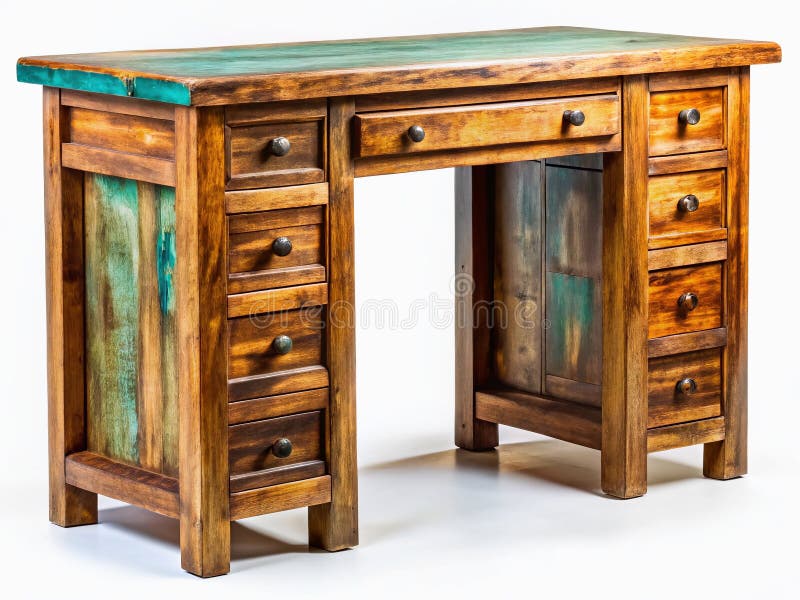 Charming Rustic Wooden Computer Desk with Drawers Perfect for a Home ...