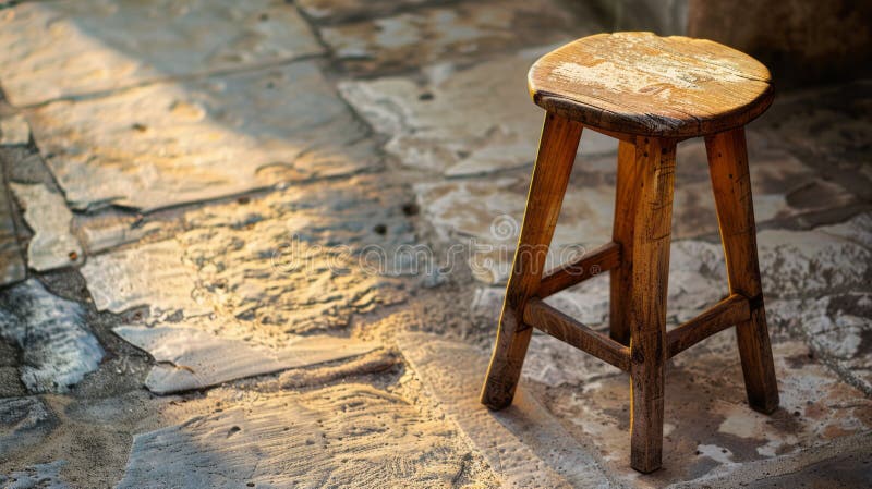 Charming Rustic Wooden Stool with Bent Leg a Statement Piece for Any ...