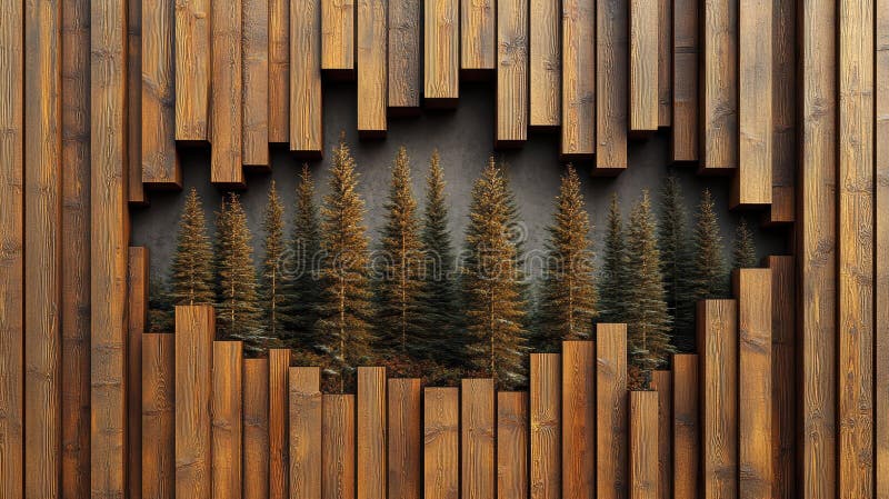 A Charming Rustic Wooden Wall Showcases Linear Relief and Texture, with ...