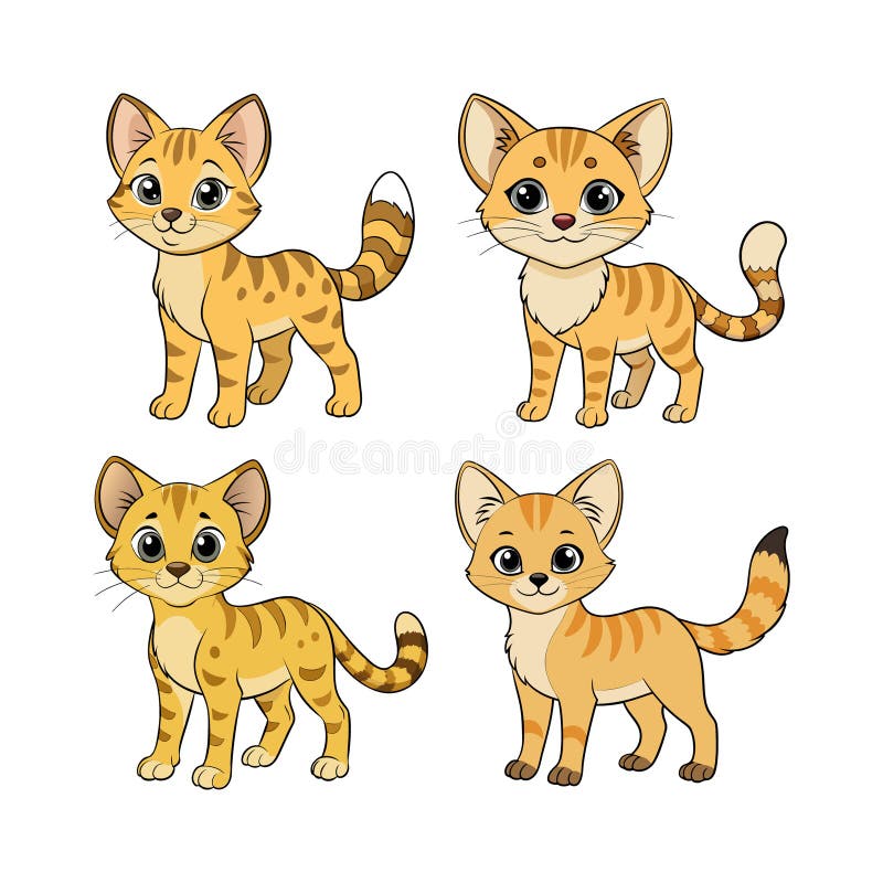 Charming Sand Cat Coloring Design for Kids Stock Illustration ...