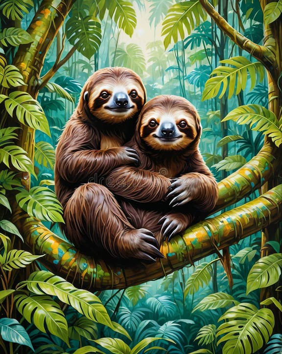 A Charming Scene Capturing the Affectionate Bond between Two Sloths ...