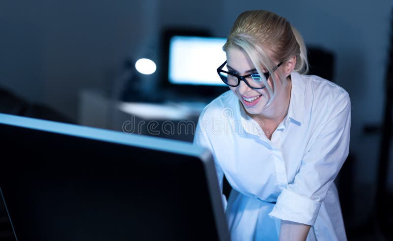 Charming Secretary Working in the Office Stock Image - Image of ...