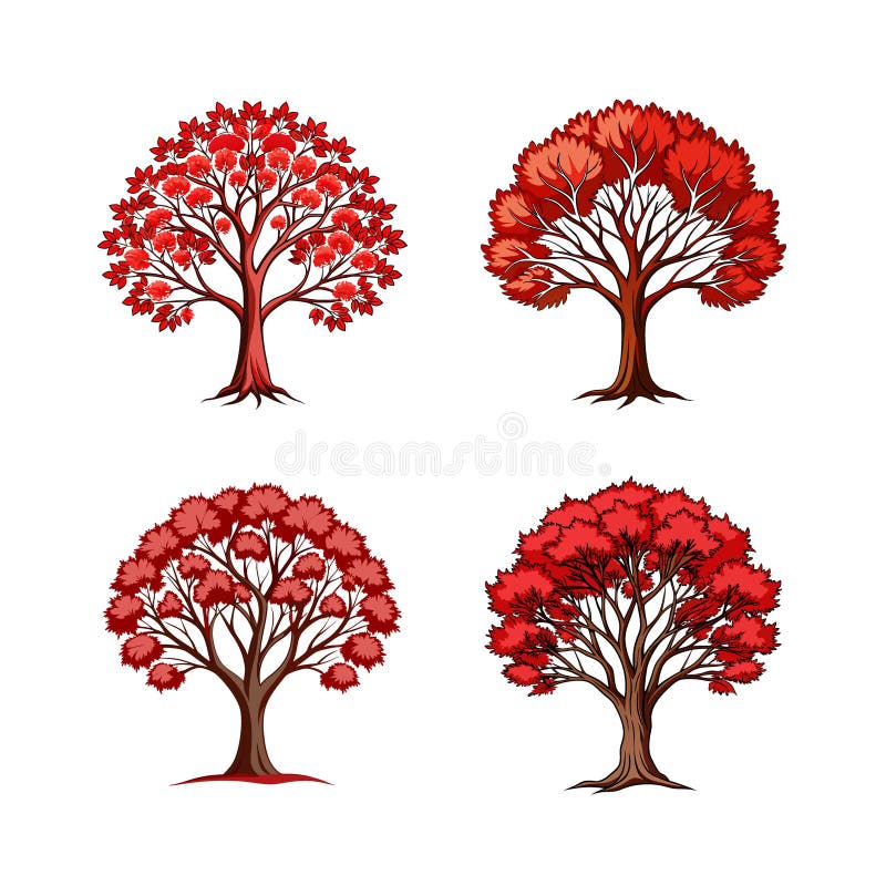 Charming Serviceberry Tree Graphic Stock Vector - Illustration of ...